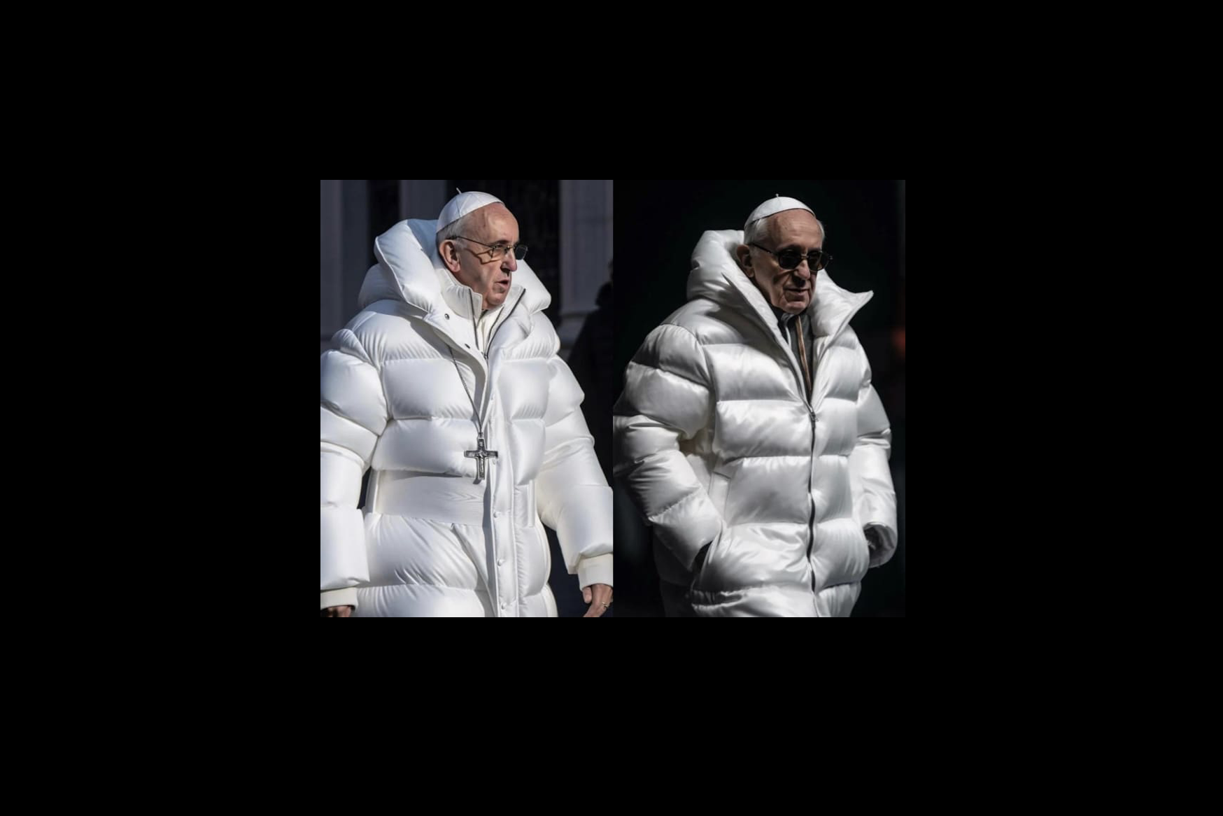 Are these images of Pope Francis in a white puffer jacket real? - Black ...