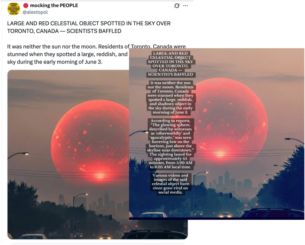 Has a large, red celestial object been spotted over Canada? - Black Dot ...