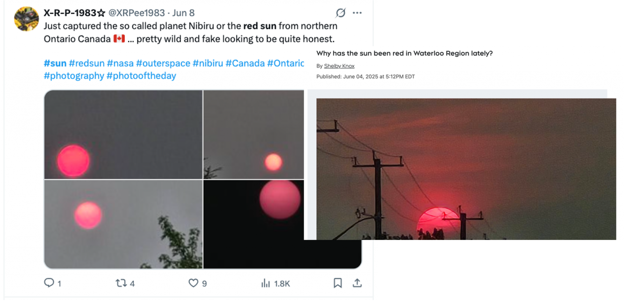 Has a large, red celestial object been spotted over Canada? - Black Dot ...