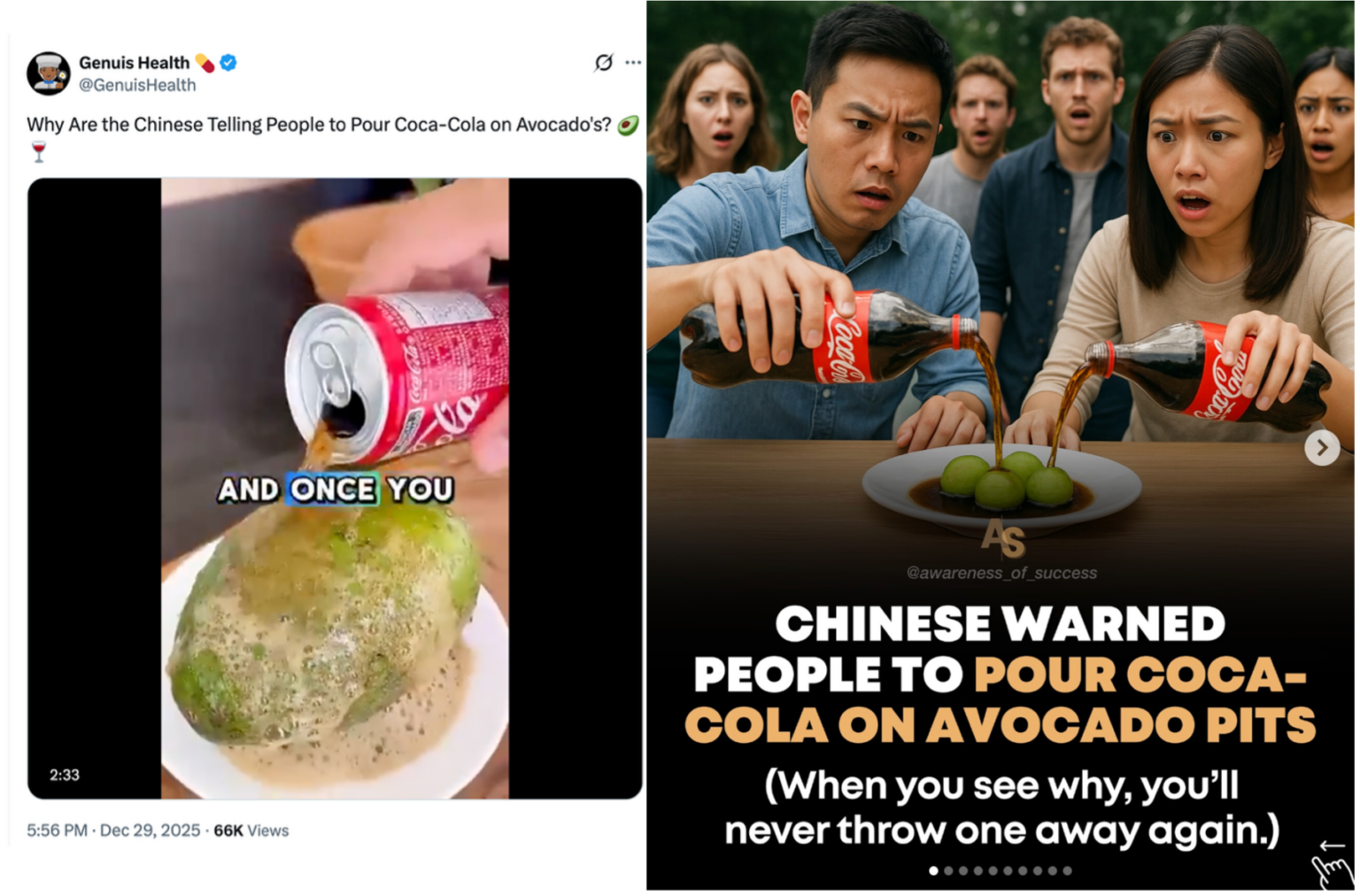 Does mixing Coca-Cola and avocado make a “magic pain relief” remedy ...